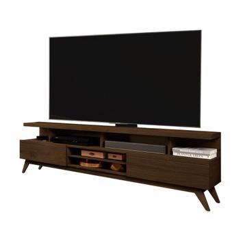 Rack Grande Sala Estar 1.8 Vivare Wood 2 Gavetas Espaçosas Pés Retrô ...