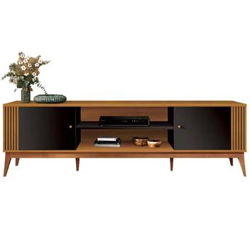 Rack Legacy 160cm para TV até 60 Polegadas EDN Cor Cedro Naturale Preto ...