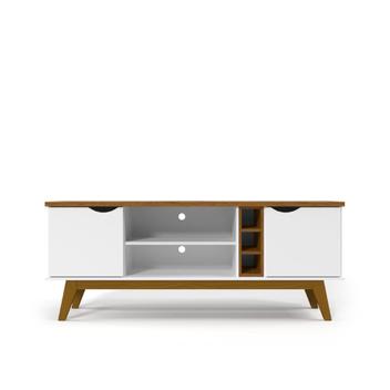 rack para sala de estar estilo retro moderno branco patrimar - Rack ...