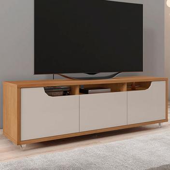 Rack para TV Até 60 Polegadas Jersey 2 Portas 1 Gaveta Cedro/Off White ...