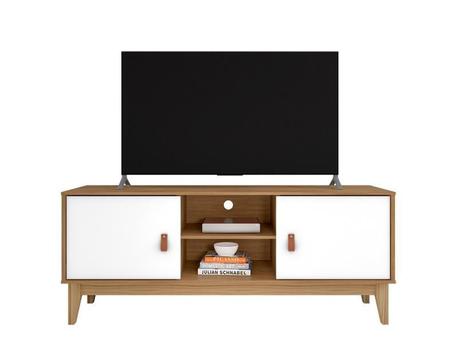 Rack para TV Safira Plus 1,35m Cedro/Branco - Casa D - Rack - Magazine ...