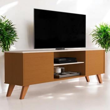 Rack TVs 60 Polegadas Monte Argentino Cedro Off White - CASA H - Painel ...