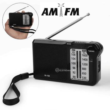 Rádio AM/FM Portátil Sintonia Precisa, Fone de Ouvido e Carregamento ...