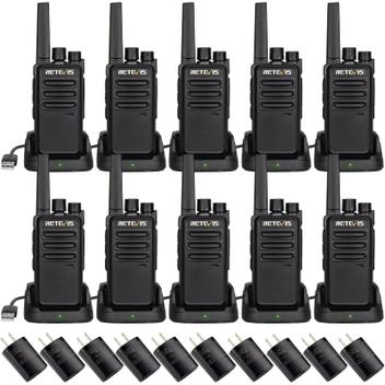 Rádio Bidirecional Retevis RT68 - Pacote com 10 Walkie-Talkies de Longo ...