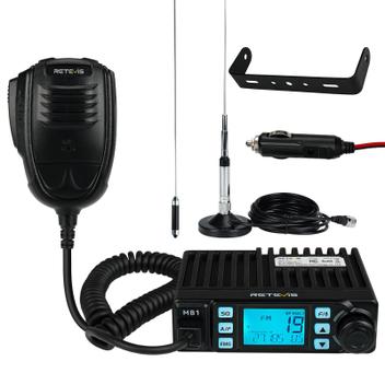 Rádio CB Retevis MB1 AM/FM 40CH com antena de 45 cm de 0,8 kg - Rádio ...
