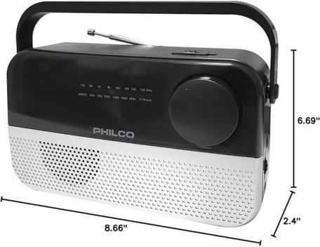 Radio Portatil AM/FM Philco PRR1010BT-SL com Bluetooth 110V ~ 60HZ - Preto/Prata - Rádio ...