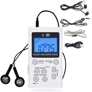 Rádio Portátil BTECH MPR-AF1 AM/FM com 2 Fones de Ouvido Estéreo - Fone ...