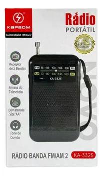 Rádio Portátil De Bolso Fm/Am C/ Entrada Para Fone De Ouvido KA-3325 ...