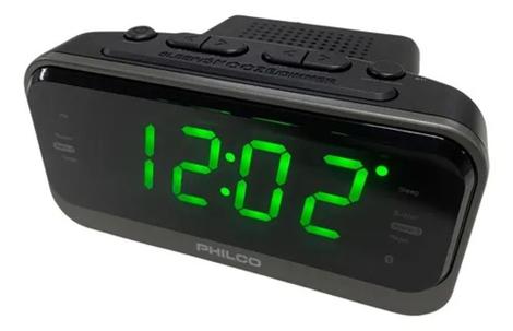 Rádio Relógio Philco Fm Bluetooth 1012bt-gr Bivolt Digital Cor Preto ...