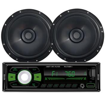 Rádio Roadstar RS2724 24v BT/2 USB/SD/FM/Auxiliar + 2 Alto Falantes 6 ...