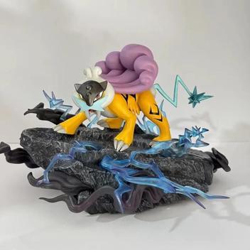 Raikou Pokémon Figura Três Estatuetas Sagradas Estátua Modelo Boneca ...