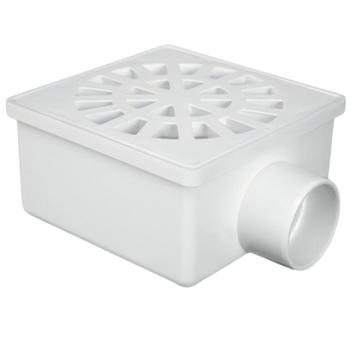 Ralo Seco Quadrado Com Saida Lateral 100 X 52 X 40 Mm Branco Plastubos ...