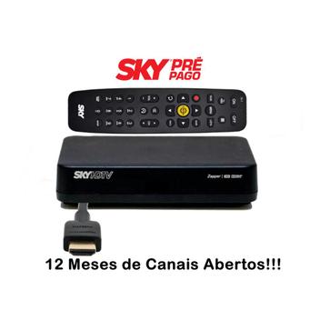 Receptor HD SKY Pre Pago com 12 Meses de Canais Abertos - Receptor ...