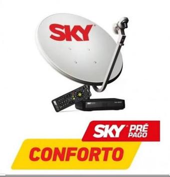 Receptor Sky Pré Pago Conforto + Antena 60cm Livre 5 Anos - Receptor ...