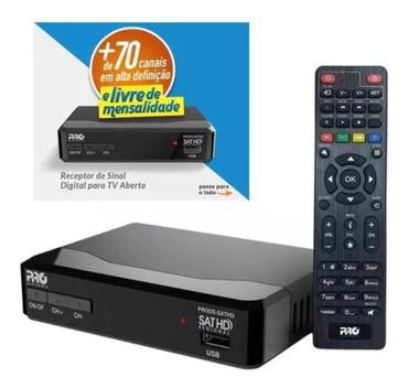 Receptor Tv Digital Sat Hd Proeletronic Controle Inteligente Cor Preto ...