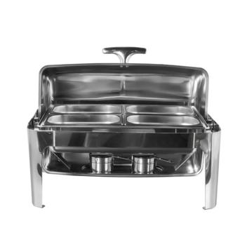 Rechaud inox 4 cubas 13 Litros Banho maria tampa giratória basculante ...