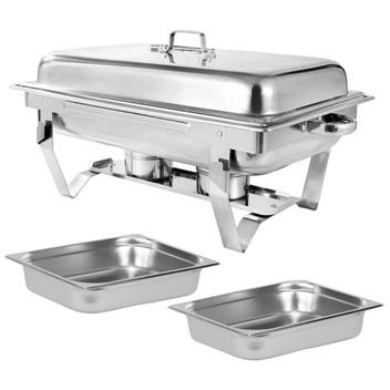 Rechaud Inox Restaurante 2 Cubas Buffet 1/2 65mm Retangular - Urumax ...