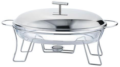 Rechaud Oval 2,4L em Vidro com Tampa em Aço Inox Mimo Style 9546 ...