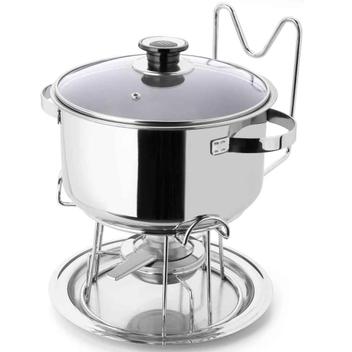 Rechaud Panela Inox Tampa Vidro 5L - Metalúrgica Forma - Rechaud ...