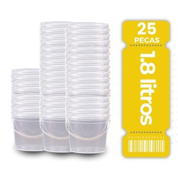 Recipiente Plástico Bpa Free 1.8L 25 Pçs - Nastripack - Balde de ...