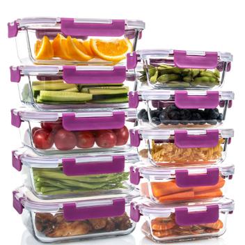 Recipientes de vidro para armazenamento de alimentos UMEIED, pacote com ...
