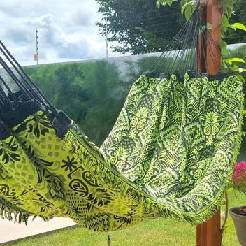 Rede De Balanço Indiana Casal 245Cm X 167Cm - Verde Neon - Multicaz ...