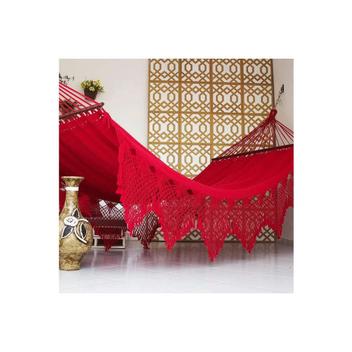 Rede de Dormir Casal Ostra Vermelha com Madeira - Redes de Dormir ...