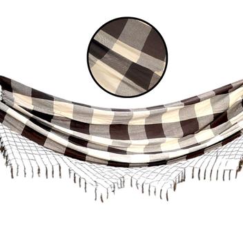 Rede De Varanda Grande Estampada Xadrez Cor Bege Com Café - BellaDora ...