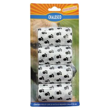 Refil Cata Caca Cão C/ 4 Rolos Saco Biodegradável Chalesco - Coletor de ...