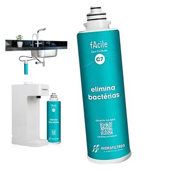 Refil Filtro Facile C7 Hidro Filtros Antibacteriano Reduz Cloro e ...
