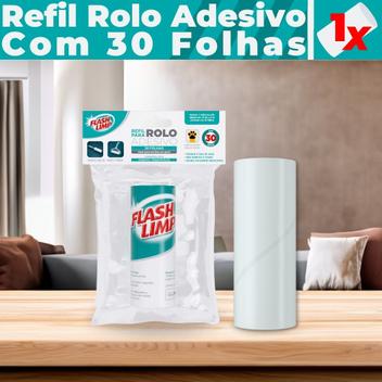 Refil Rolo Adesivo Flash Limp Tira Pelos 30 Folhas - Flashlimp - Rolo ...