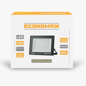 REFLETOR LED 100W PRO SLIM 6500K ECONOMAX - Bivolt - Refletor ...