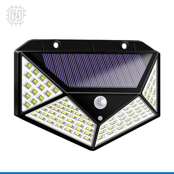 Refletor Luminária Solar de Parede 100 Led Com Sensor de Movimento À ...