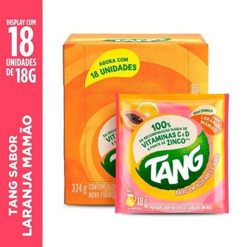 Refresco em Pó Tang Laranja e Mamão 18g Display com 18 Unidades - Suco ...