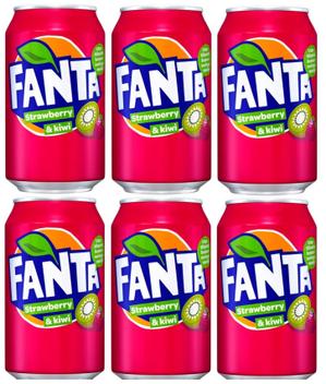 Refrigerante Fanta Morango E Kiwi - Kit Com 6 Latas 355Ml ...
