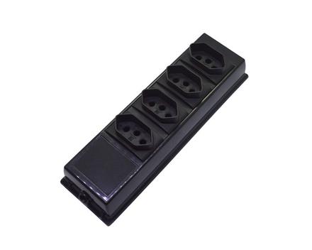 Régua com 4 Tomadas 10A/250V - EX654PT - Exatronic - Multcomercial ...