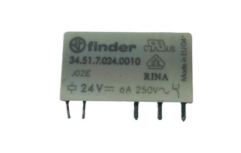 Relé 34.51.7.024.0010 P/socket 24vdc 6a - Finder 1 Na + 1 Nf - Relé ...
