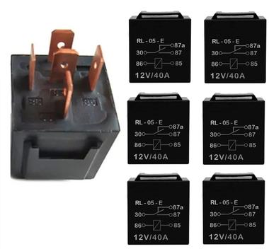 Rele Auxiliar Universal 5 Pinos 12v 40a 06 unidades - Ht Mercado - Relé ...