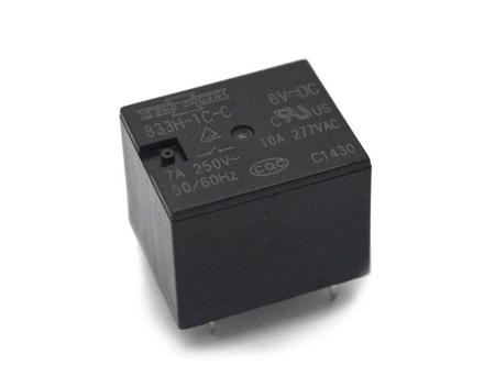 Relé para uso geral 6Vdc 10A SPDT 1 contato reversível 833H-1C-C-6VDC ...