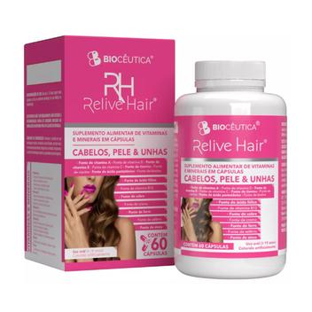 Relive Hair Vitamina A D E C Ácido Fólico Biotina Cobre Cromo Ferro ...
