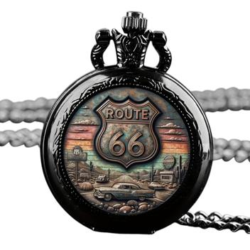 Relógio Bolso Rota 66 Metal Corrente Analógico Estojo Quartz - Memory ...