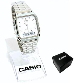 Relógio Casio Unissex Anadigi Clássico Prateado AQ-230A-7DMQ - Relógio ...