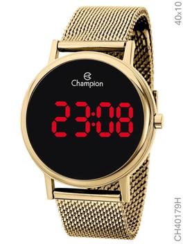 Relogio Champion Feminino Digital LED Dourado CH40179H - Relógio ...