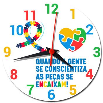 Relógio de Parede Autismo TEA - Relógio Símbolo do Autismo - Gringos ...