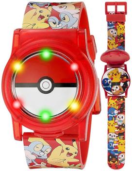 Relógio de pulso Accutime Kids Pokémon Pokeball Digital LCD vermelho ...