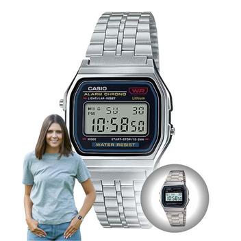 Relógio de Pulso Marca Casio Retrô Unissex Vintage Digital Masculino Prata feminino Original ...