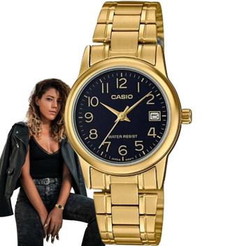 Relógio Feminino Casio Analógico Pequeno Redondo Resistente Água Aço ...