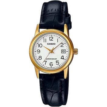 Relógio Feminino Casio Pequeno Dourado Pulseira Couro Preto - Relógio ...
