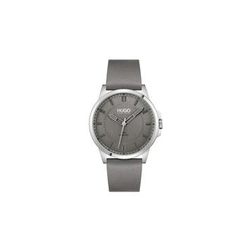Relógio HUGO First masculino de quartzo em aço inoxidável com couro ...