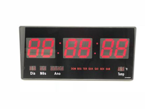 Relógio Led Digital 3615 Vermelho Parede Alarme Calendário - Led Clock ...